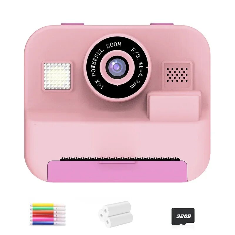 Детская камера IAURA Pink с мгновенной печатью, 32GB
