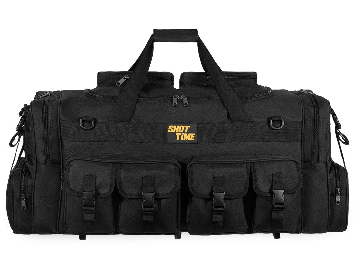 Баул ShotTime тактический Сarryall 85л, ПВХ 600D, внешние карманы, 85х32х34 см, чёрный