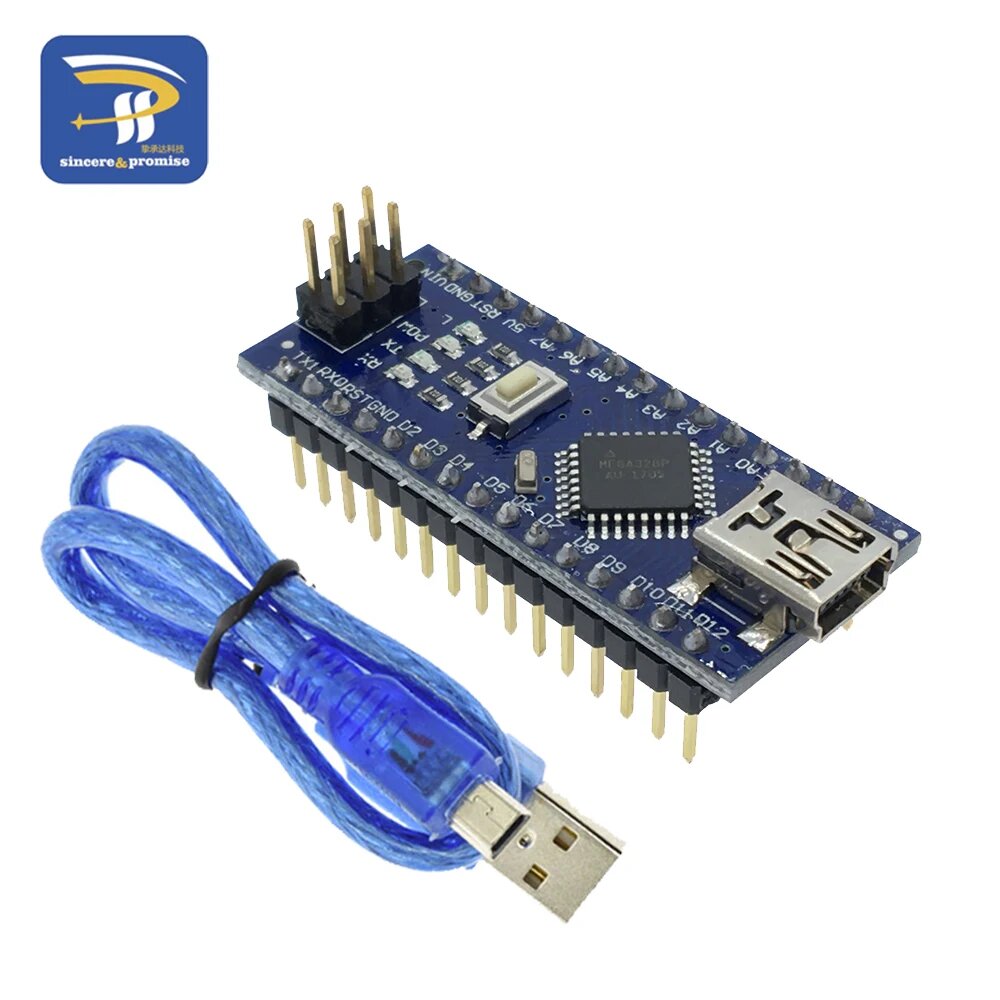 Сварная плата контроллера Nano 3,0 CH340G Atmega328 MINI CH340C, модуль для Arduino CH340 Atmega328P, драйвер USB V3.0 с кабелем