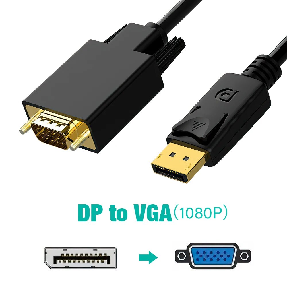 DP-HDMI DVI VGA кабель-адаптер Nephy 1.8m DP to VGA