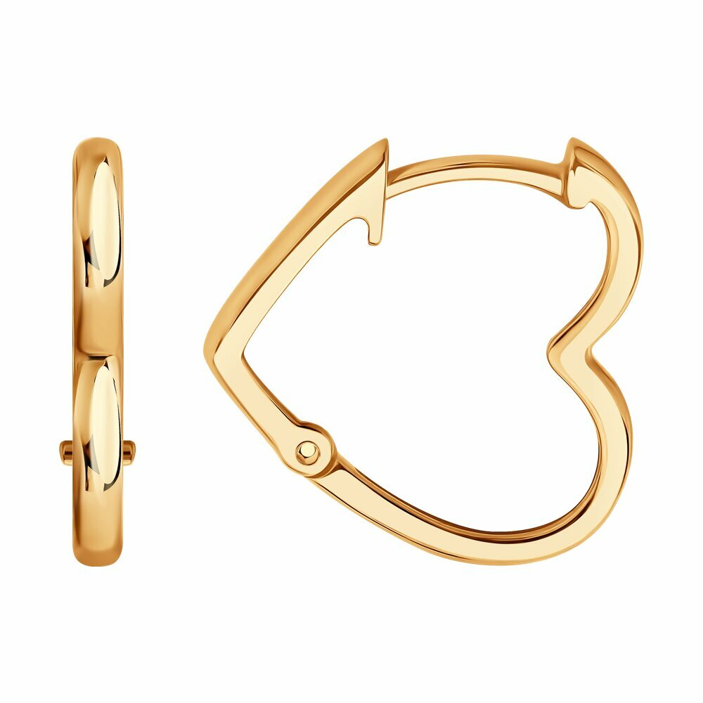 Серьги конго, красное золото, 585 проба