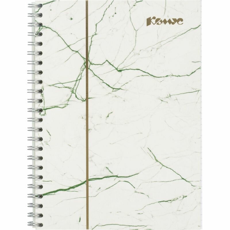 Комус Тетрадь общая, Мрамор, А5, в клетку, 80 листов, зеленая