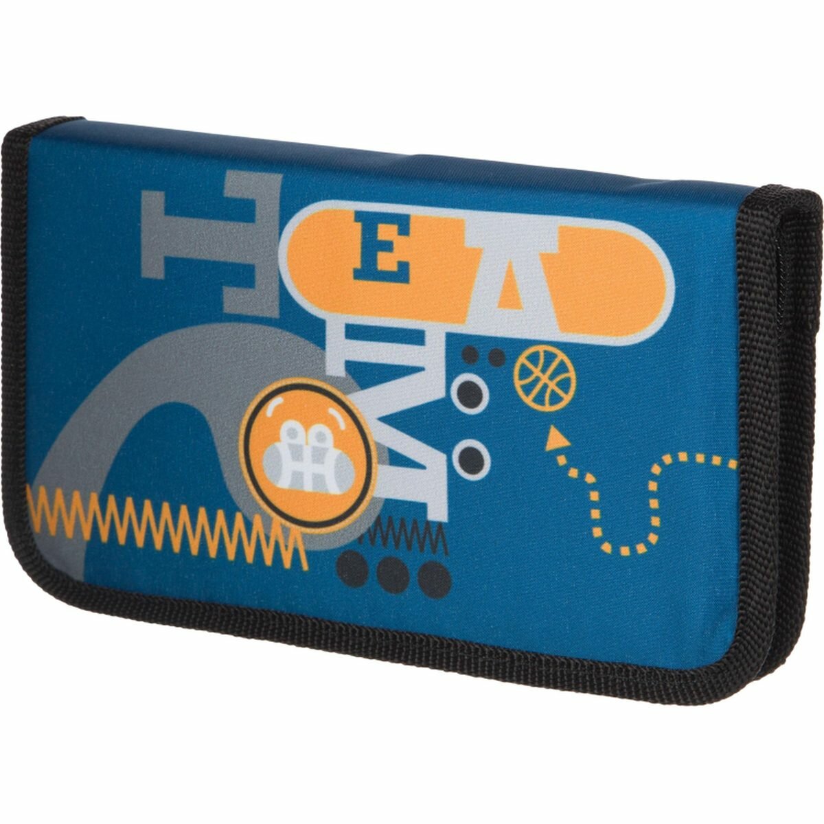 Пенал школьный 1 отделение Комус Класс Team, 190х20х110мм, оранжевый