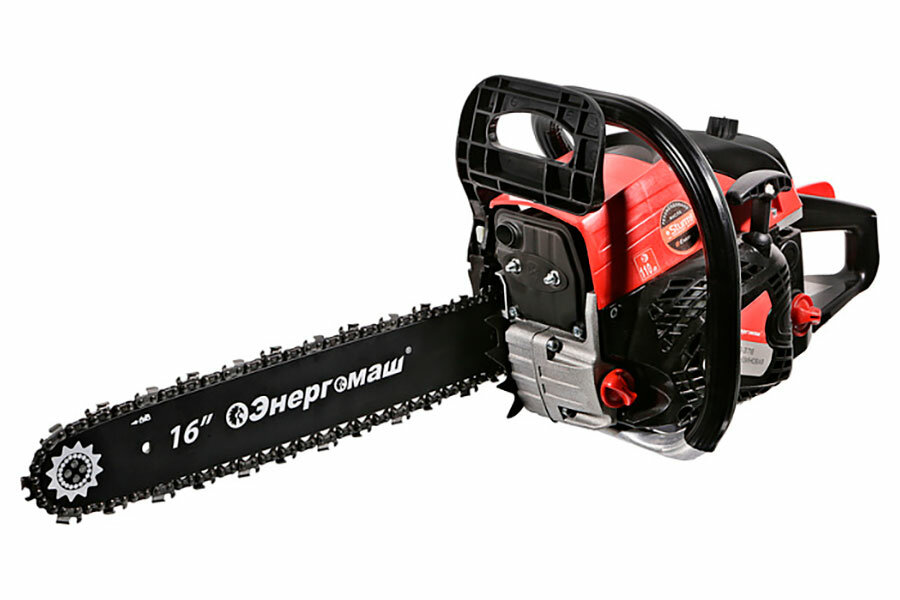Бензопила Энергомаш БП-3716, 2 кВт, шина 16", 64 звена, шаг цепи 0.325