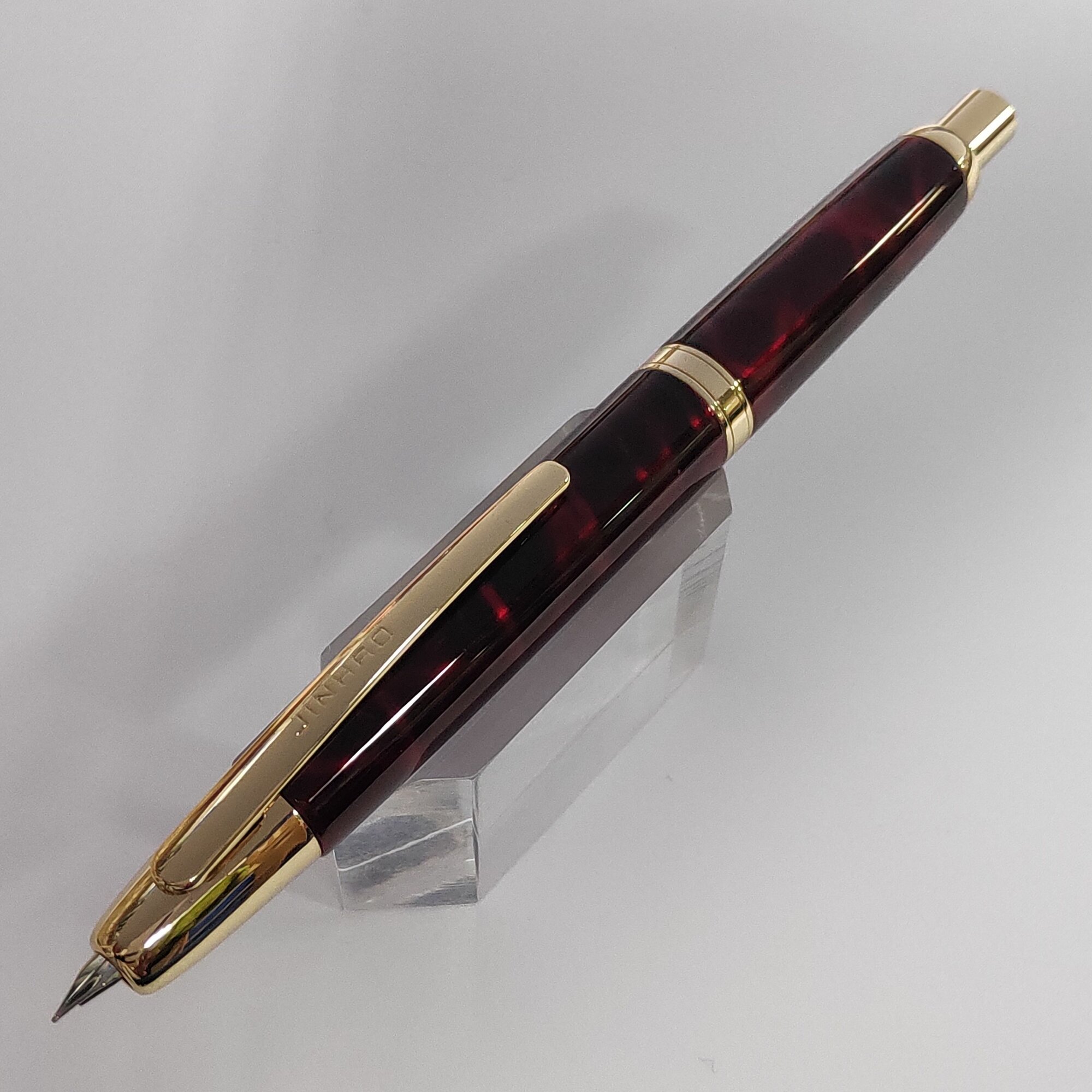 Автоматическая, кнопочная, бесколпачковая перьевая ручка "JINHAO 10" LAK DARK RED.