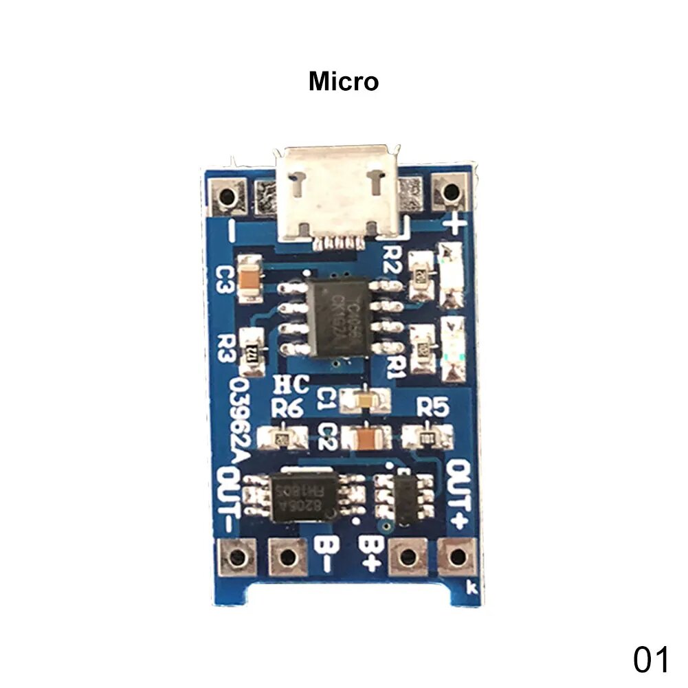 Плата защиты аккумулятора Micro USB 5В 1A, Color: Micro