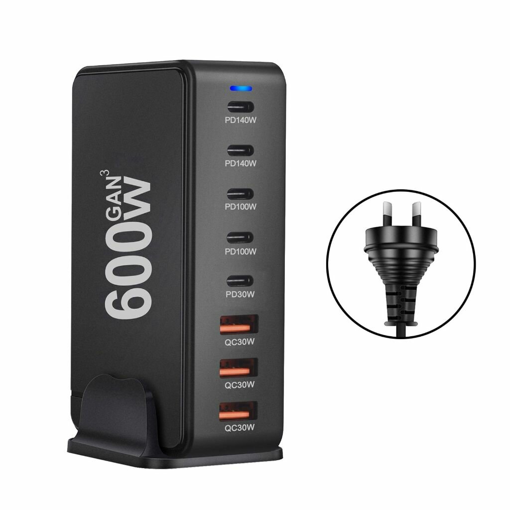 Зарядное устройство,600W GaN PD настольное зарядное устройство - черный - австралийская вилка