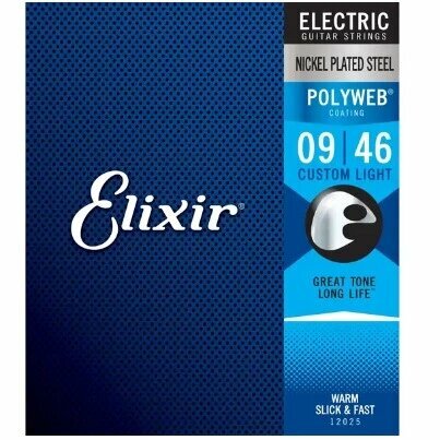 Струны для электрогитары Elixir 12025 POLYWEB