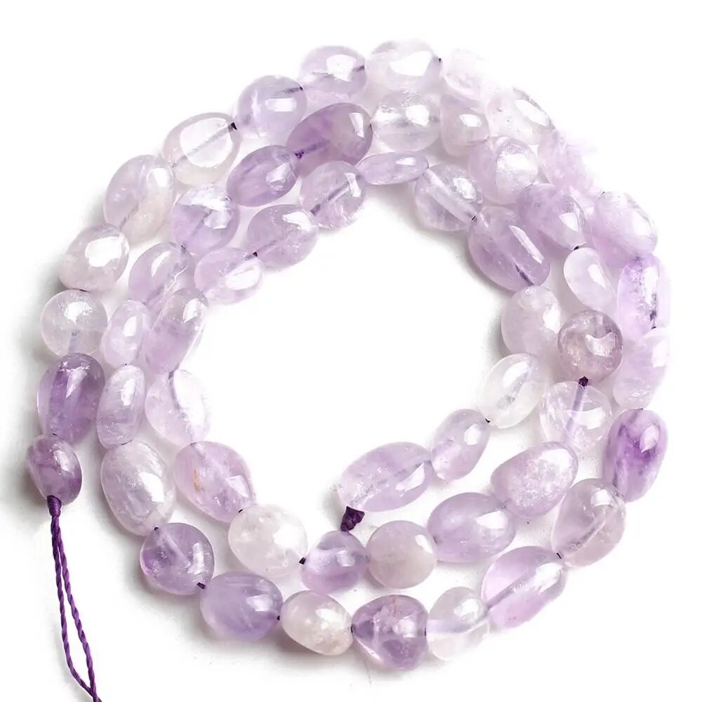 Натуральные камни бусины Апатит Кианит Кварц JILKOL 6-8 мм Сиреневый, amethyst