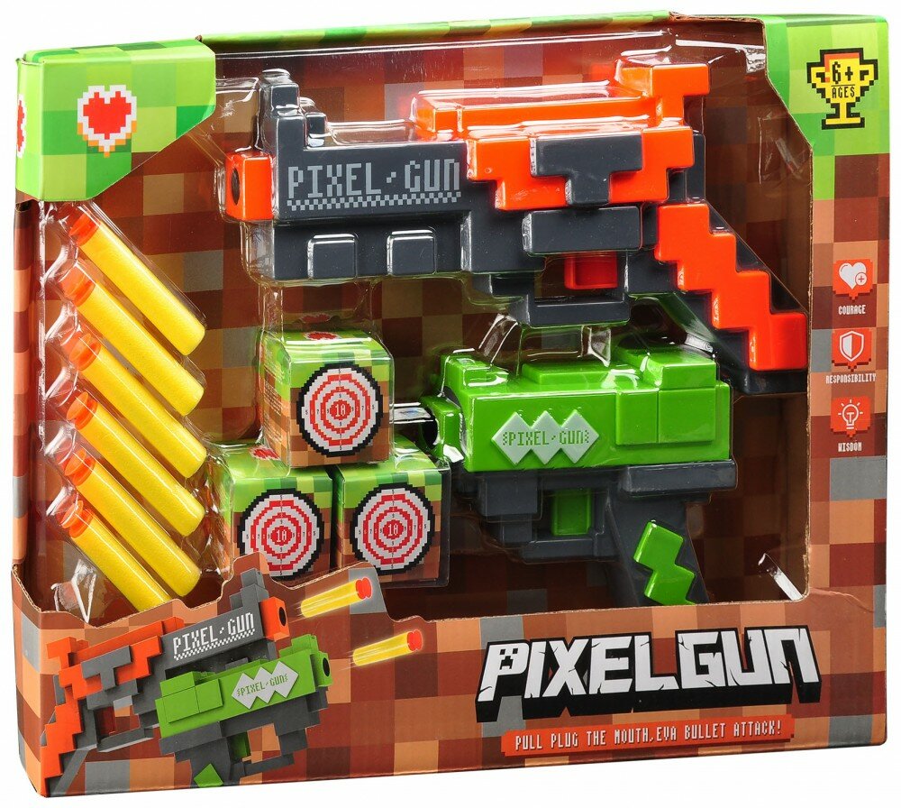 Набор бластеров, PixelGun 6 патронов (56840) (2024 год, Коробка)