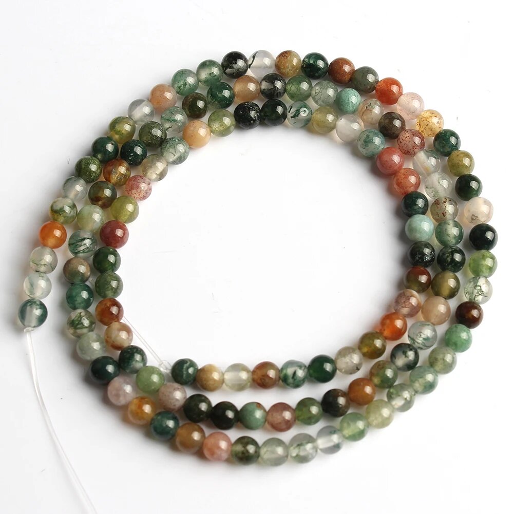 Бусины из натурального камня AOHAYOOMQ 2/3/4 мм Изумрудный, 4mm about 91pcs, India Agate