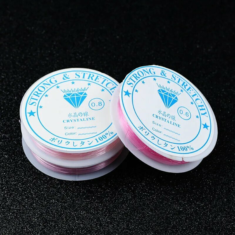 Эластичная леска с кристаллами BTFBES для бижутерии W 1.0mm L 5m, Pink