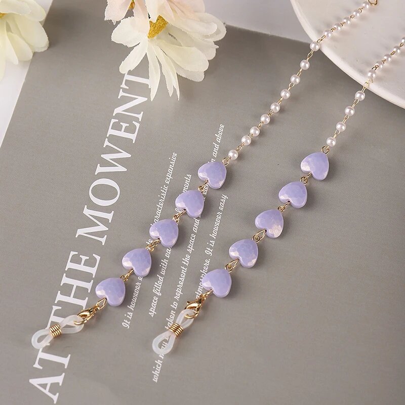 Цепочка для очков богемная, сиреневая, Color: B purple