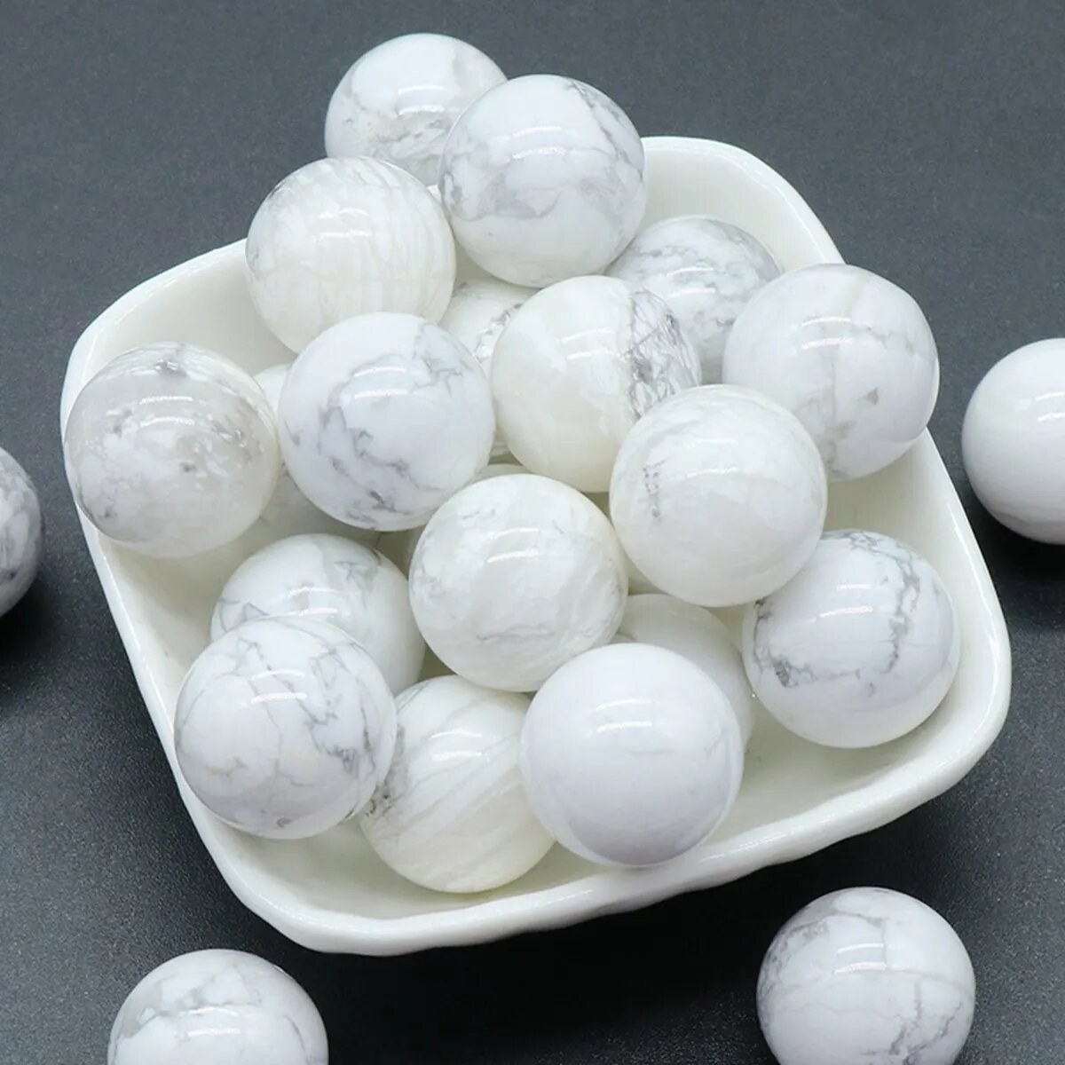 Хрустальный шар Howlite, 20 мм, для медитации, белый