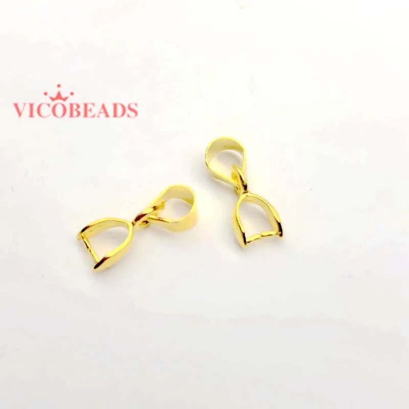 Зажимы для подвесок Verkadebeads металлические 5*14 мм 25 шт. Желтый, Желтый, Gold