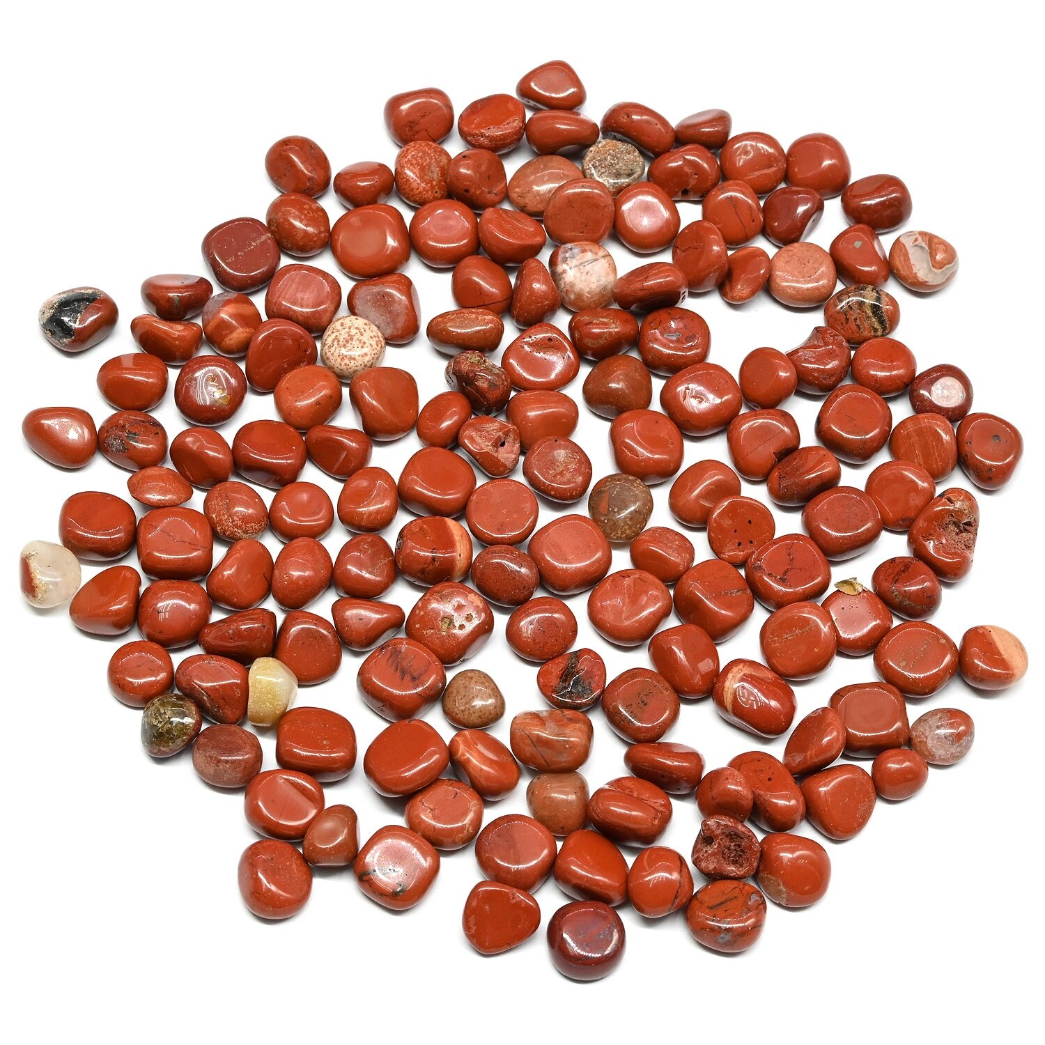 Яшма красная галтовка фракция 5-10мм, упаковка 100г .