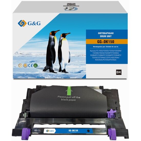 G&g Блок фотобарабана GG-DK150 DK-150/DK-170/DK-130 черный ч/б:100000стр. для FS-1100/FS-1300D/FS-11