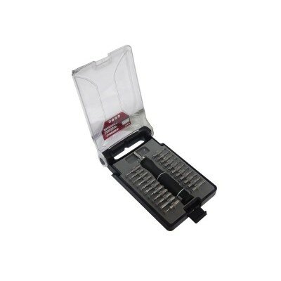 Отвертка реверсивная с набором бит, 23 предмета в пластиковом футляре