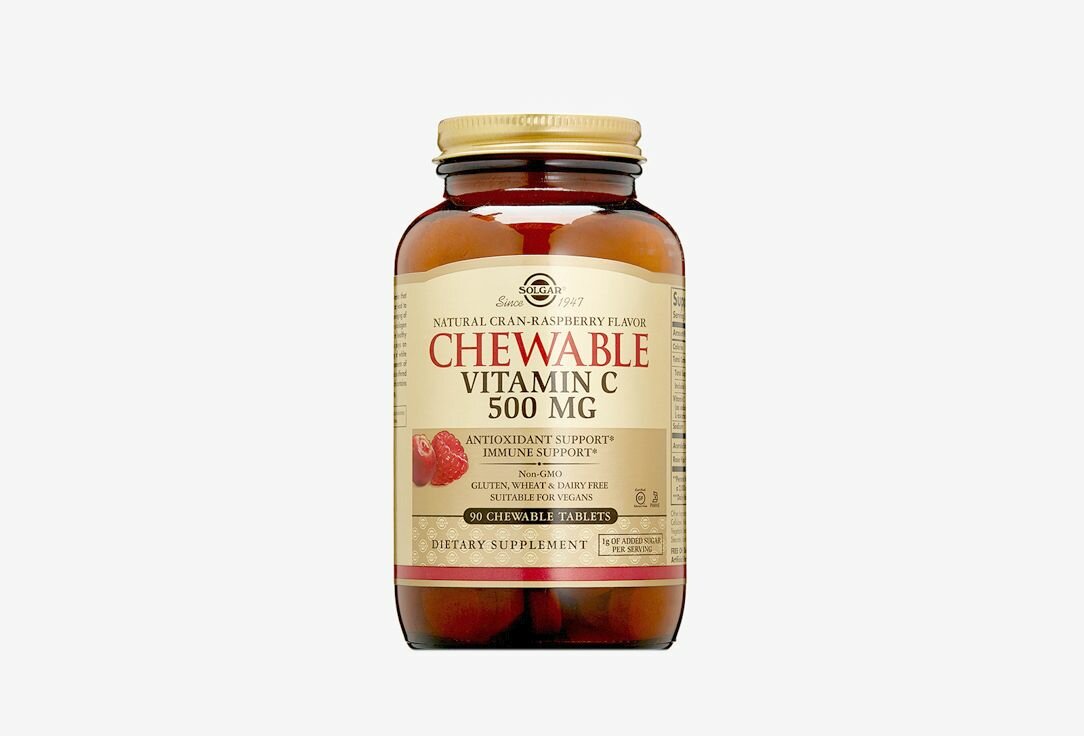 Витамин С SOLGAR Vitamin C 500 mg в жевательных таблетках