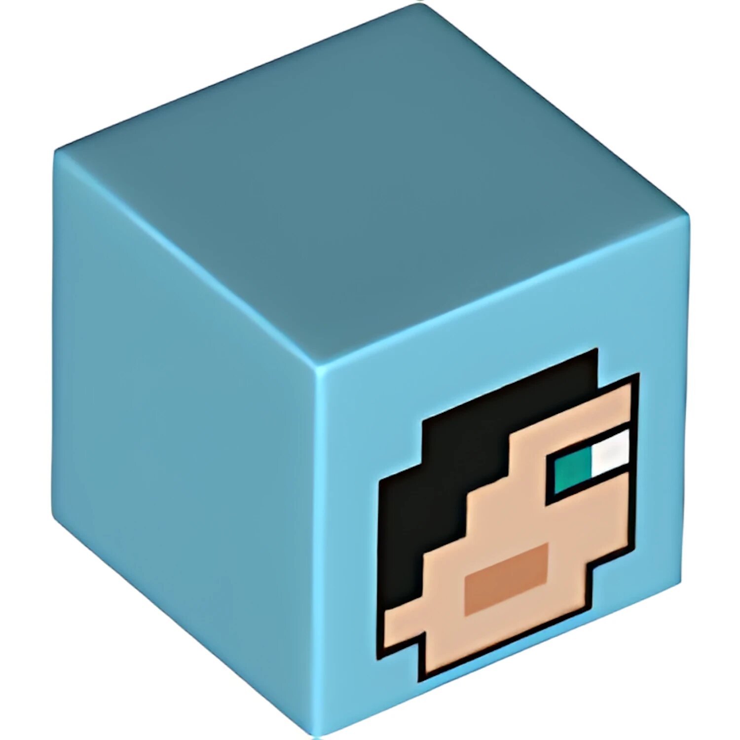 Деталь LEGO Голова Lego Minifigure, Head, Modified Cube with Pixelated Light Nougat Face (Minecraft Dragon Slayer) 19729pb028 (25194pb028) N