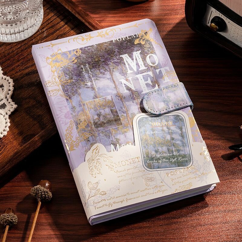 Блокнот, подарочный набор с самоклеящимися заметками, наклейками и линейка, серия классических масляных картин, Белая Топольня МонеKOMOER