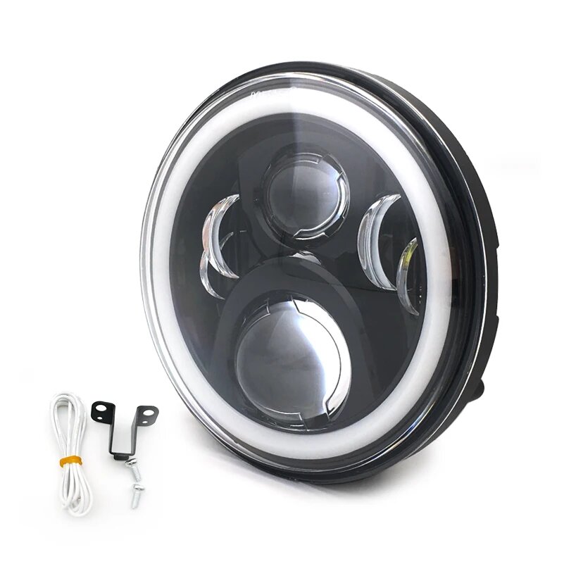 Новейшие 7-дюймовые светодиодные галогенные фары, 7-дюймовые мотоциклетные фары для Honda CB 400 500 1300 Hornet 250 VTR 250. Black