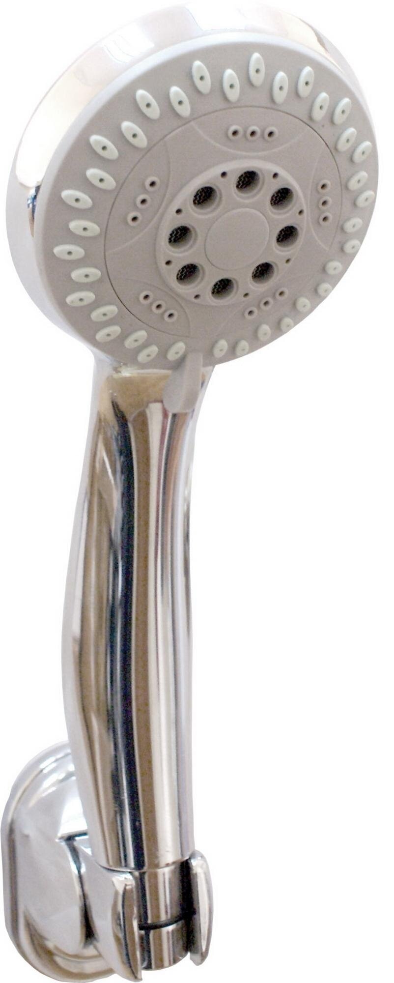 Лейка для душа ARGO / Арго NEW 5 режимов, на стену с держателем круглая пластиковая, цвет хром, 220×82мм / сантехника