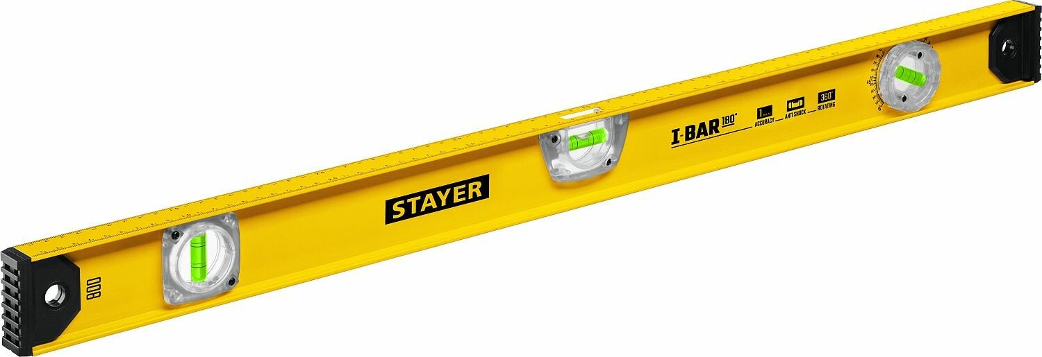 Уровень STAYER I-Bar 180 , 800 мм, двутавровый, поворотный глазок 3470-080_z02