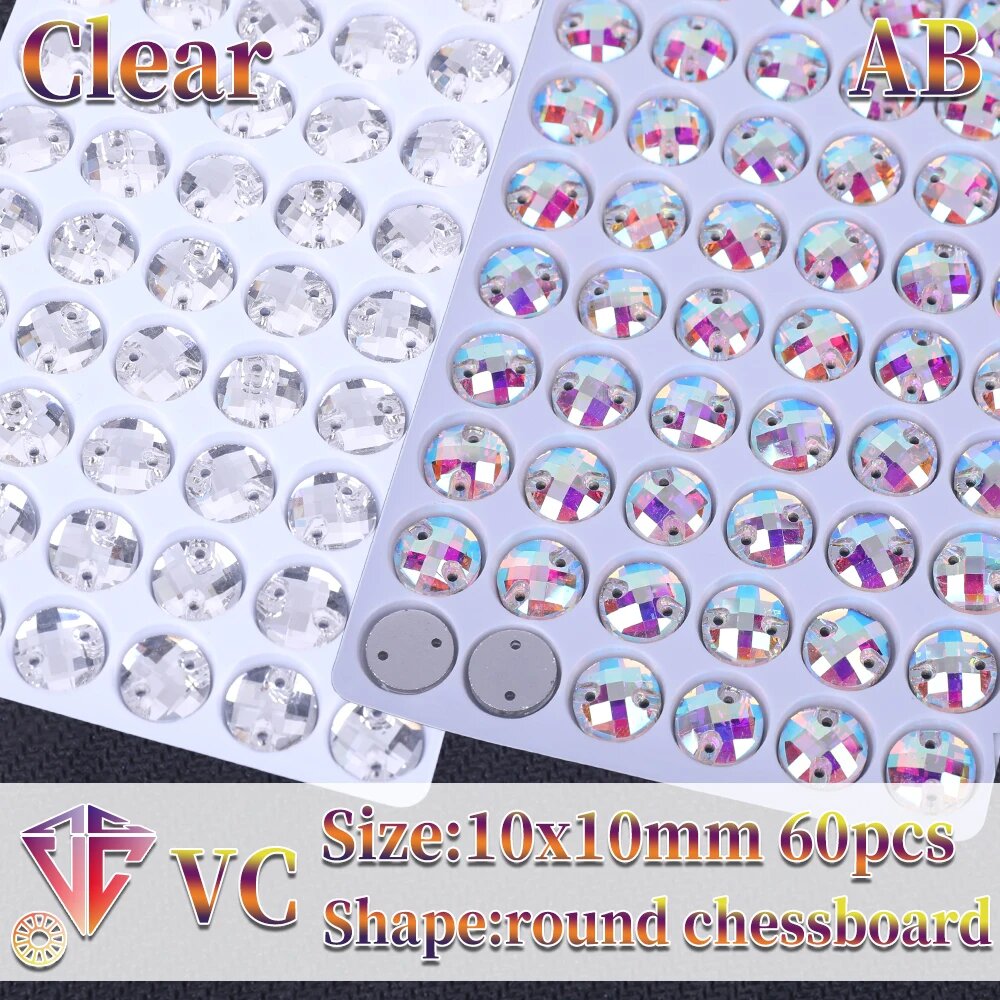 Пришивные стразы Crystal, разные формы Crystal clear, R. C10x10mm60pcs