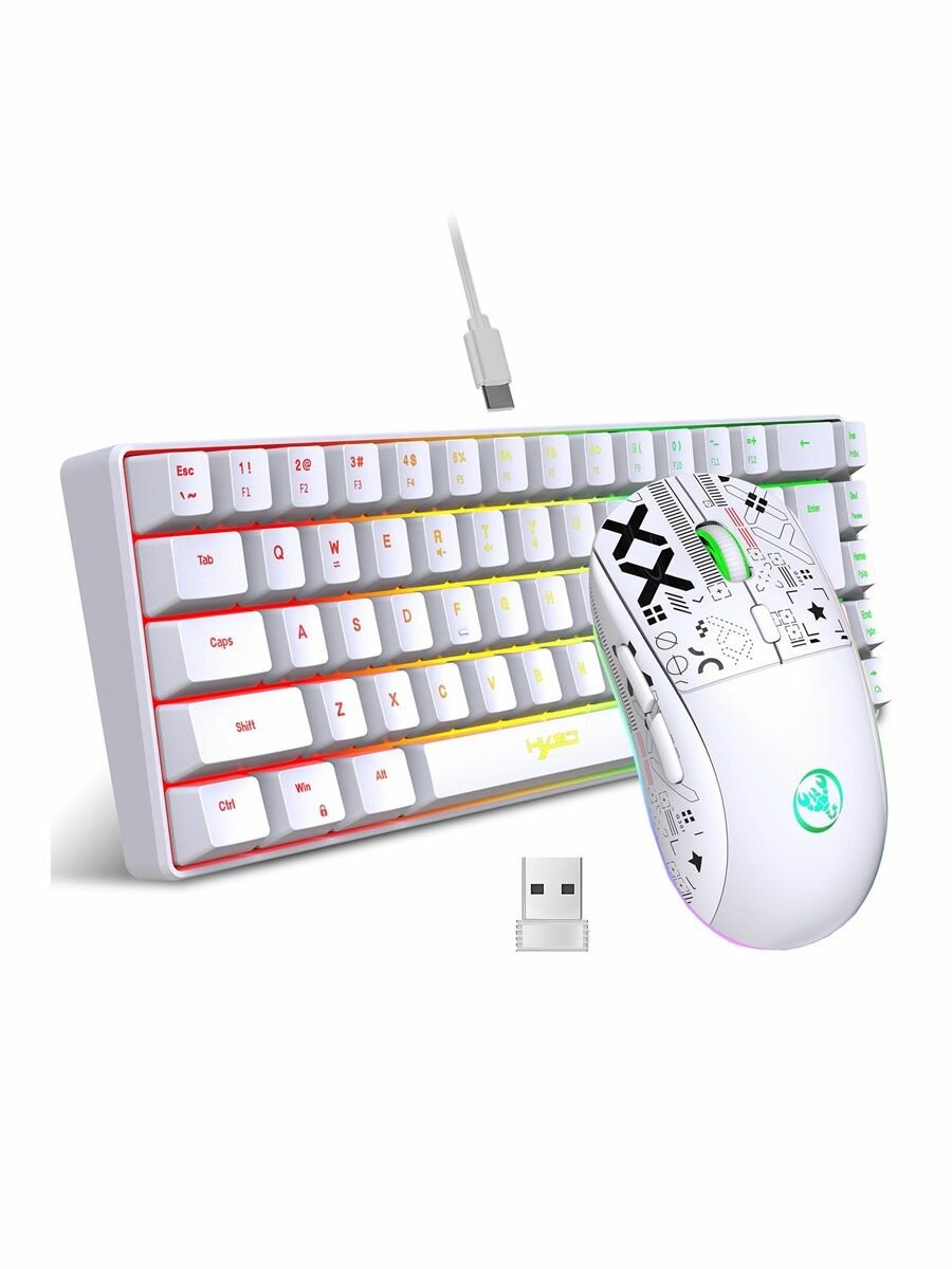 K68 RGB Wired Gaming Keyboard Combo с 2,4 г беспроводной механической игровой мыши 3 3600DPI 11 режимов освещения RGB для PC Gamer