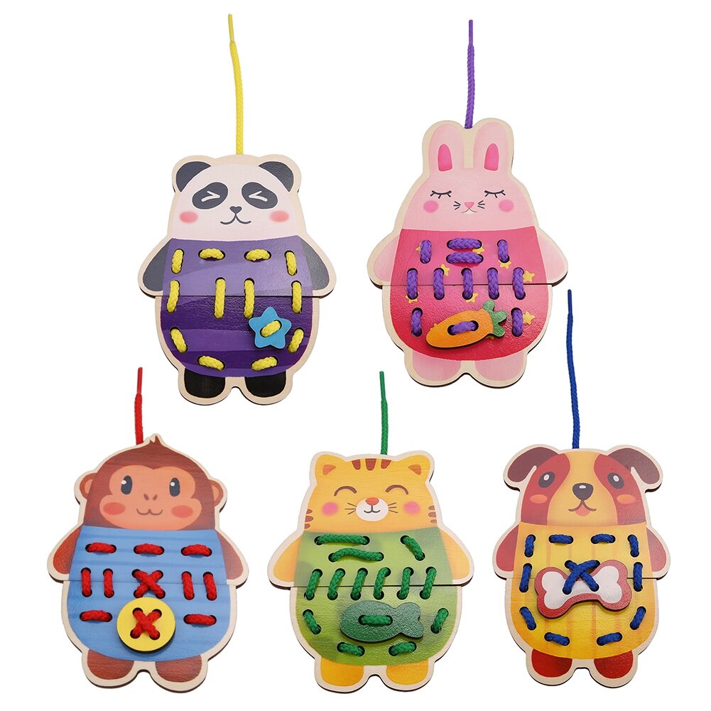 Детская настольная игра с резьбой по дереву, развивающая игрушка для детей, фигурки мультяшных животных, развитие мелкой моторики, увлекательное обучающее занятие