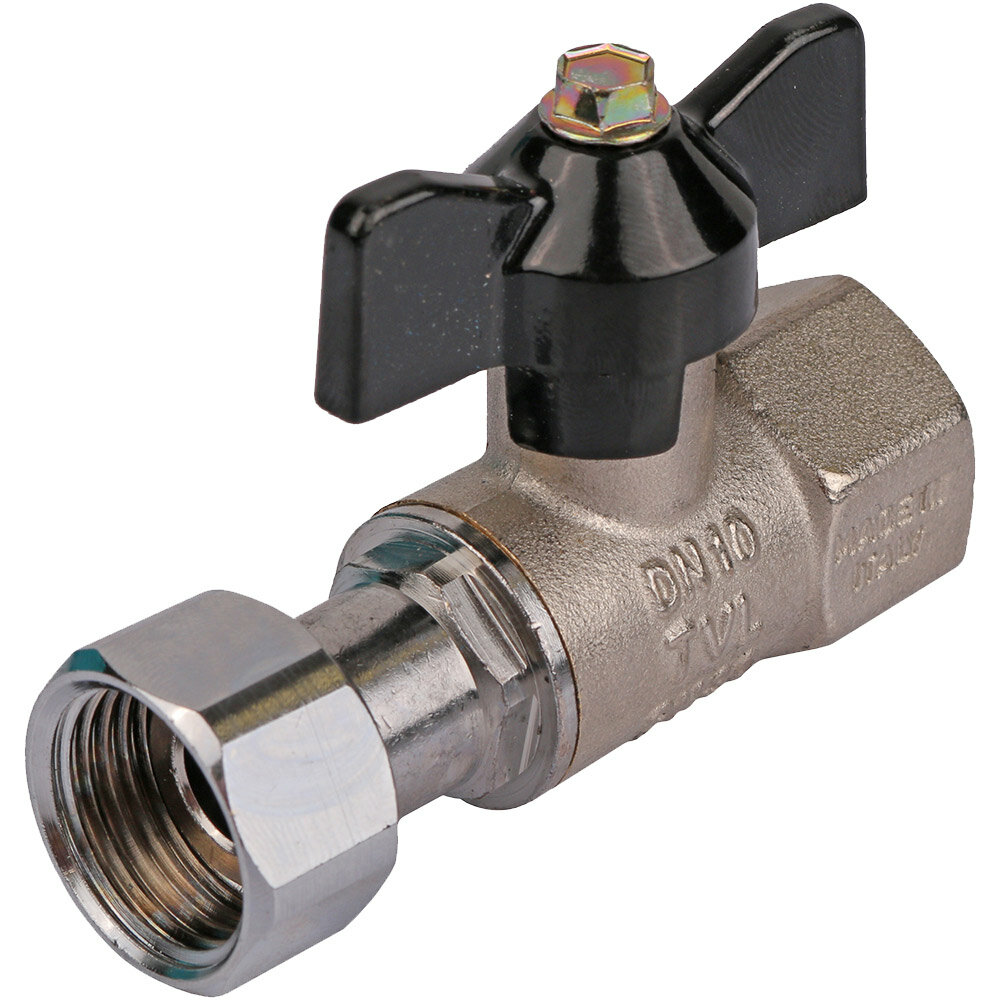 Кран шаровой с накидной гайкой латунный LD Pride 3/4" (Ду 20) Ру40 (бабочка) арт. 4047.20. В-НкГк. Б