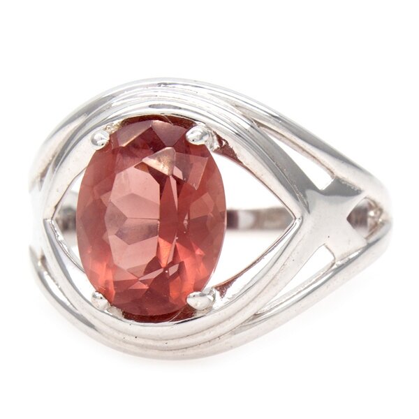 Кольцо, серебро, 925 проба, родирование, родолит