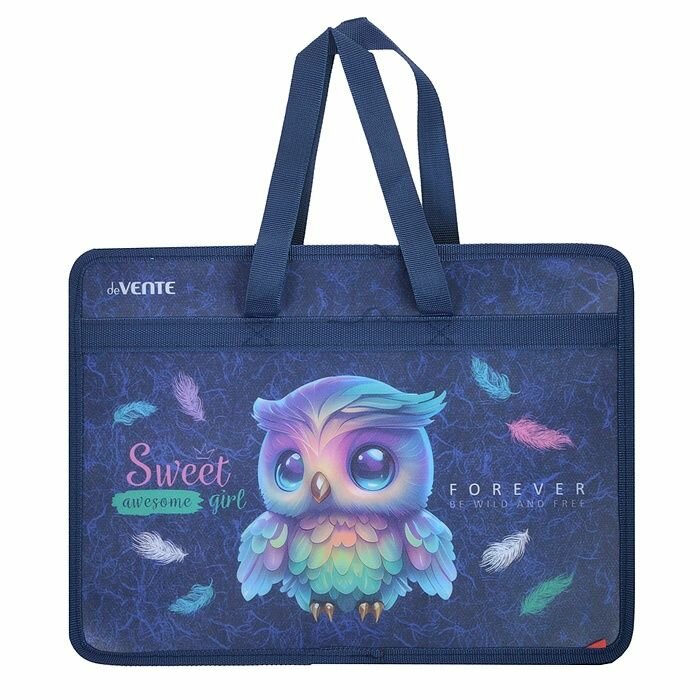 Папка для тетрадей deVENTE изо и технологии, "Happy Owl" A4 34x25x10 см, с текстильным расширением 10 см (8056433)