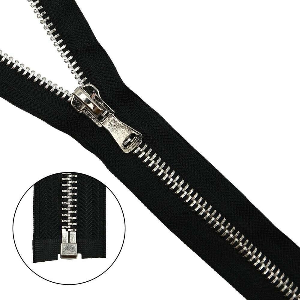 Молния айрис металл-никель, 50 см 580 черный, 5 шт