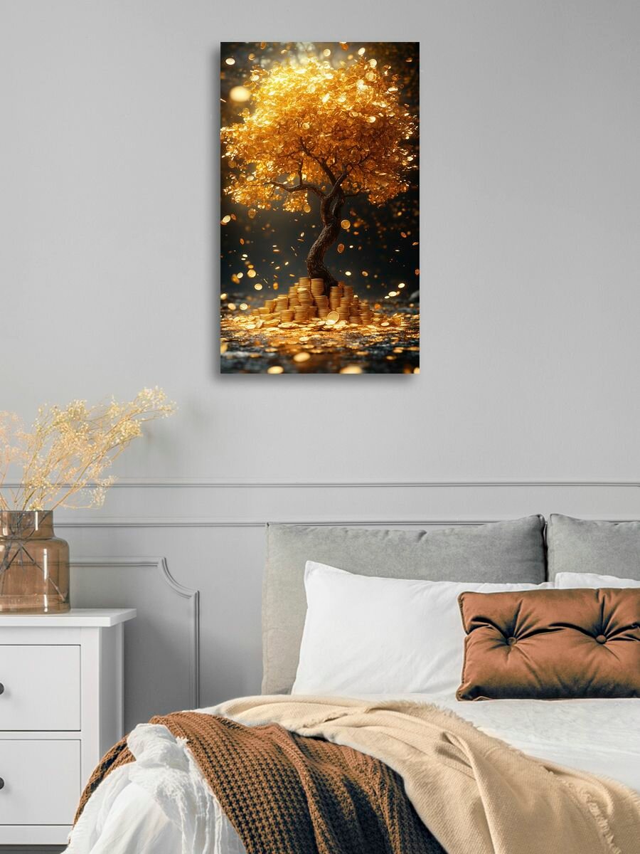 Картина на холсте LOFTime 60х100 Денежное дерево черн зол КБ-1227-60100