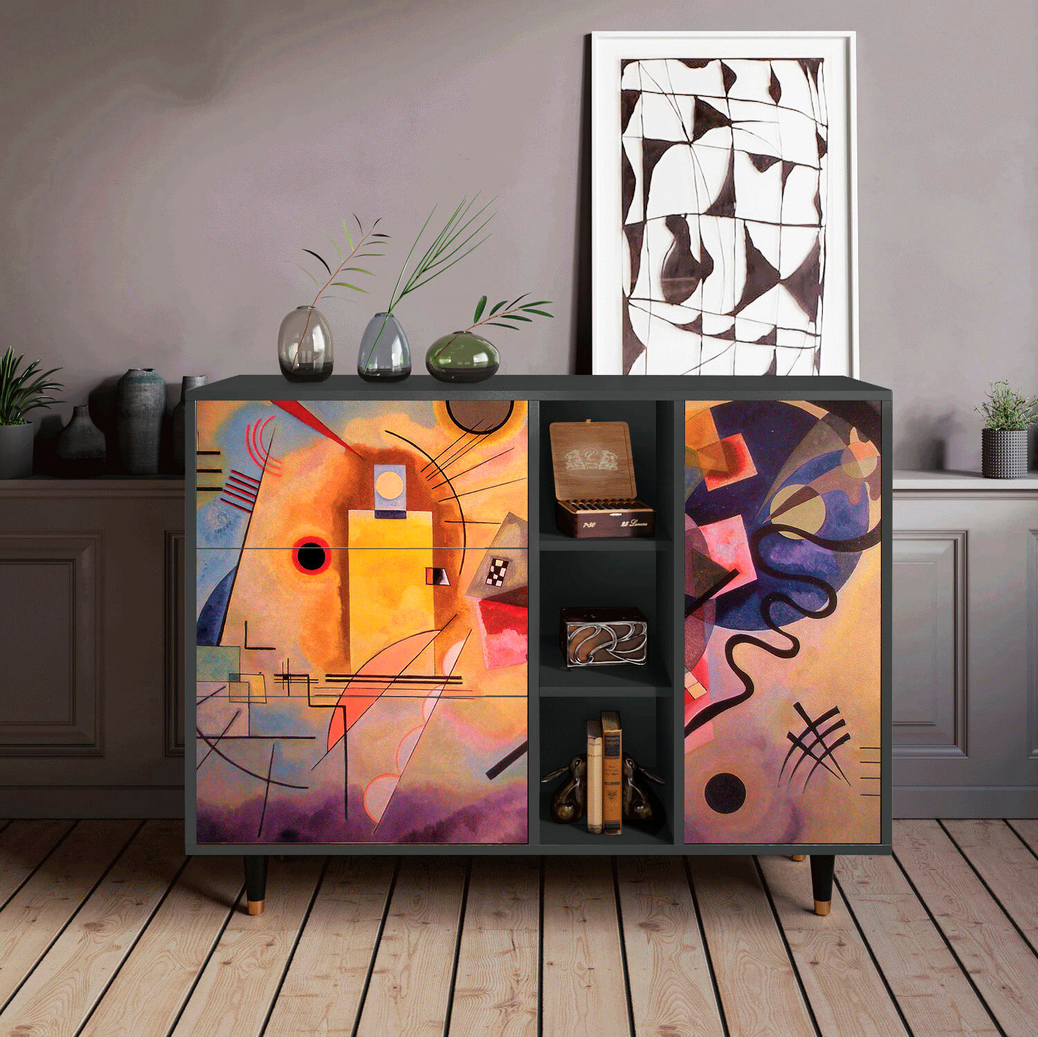 Комод - STORYZ - BS2 Modern Art by Kandinsky , Разер - 125 x 97 x 48 см , Цвет корпуса - Антрацит