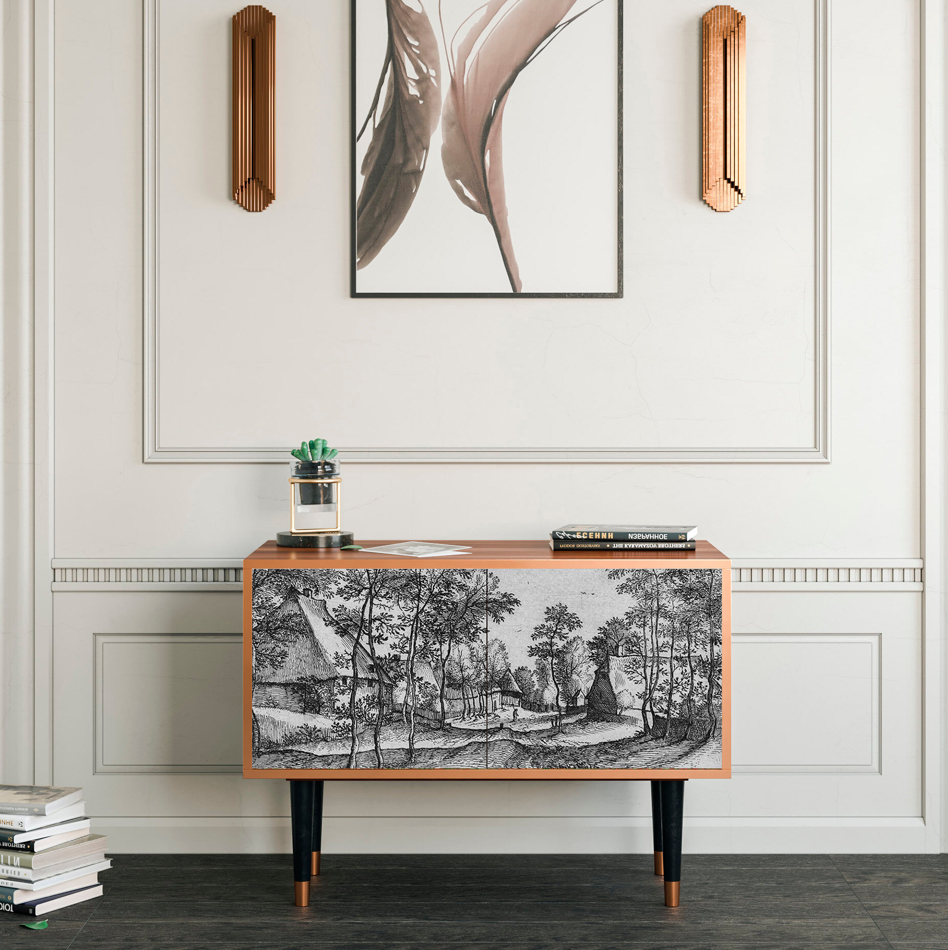 Комод - STORYZ - S1 Village Road by Pieter Breugel, Размер - 94 x 69 x 48 см, Цвет корпуса - , Орех