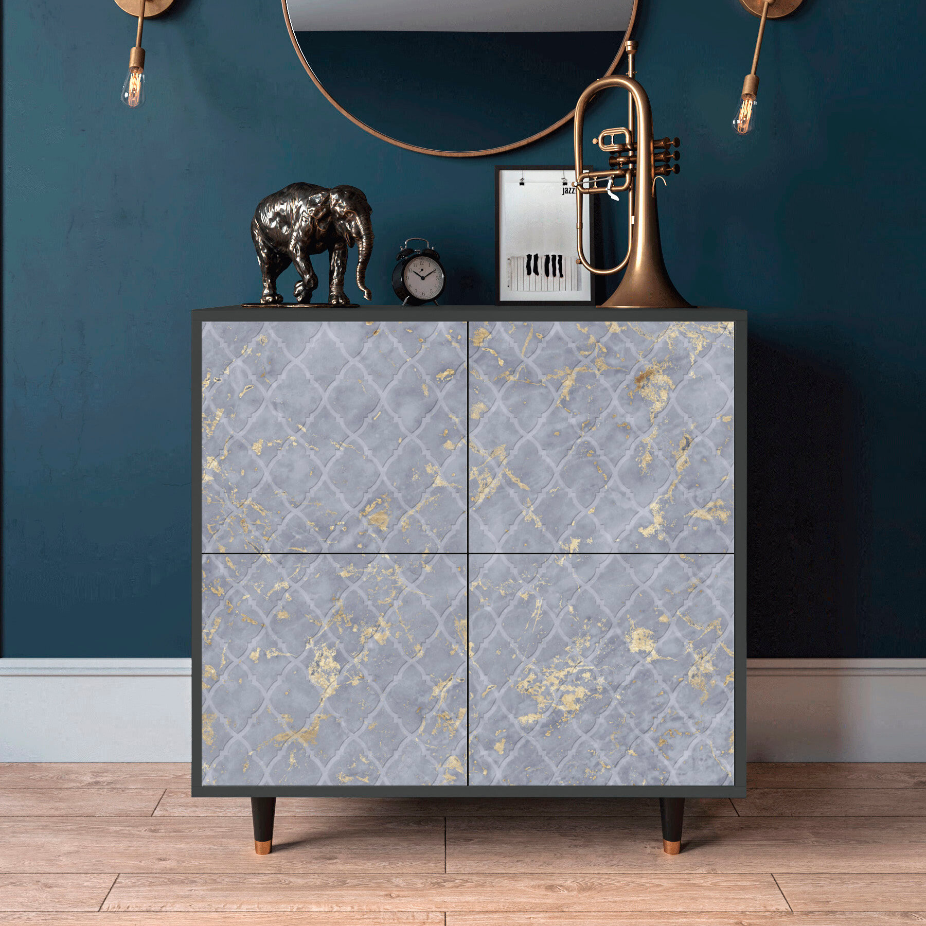 Комод - STORYZ - BS3 Golden Smoke, Размер - 94 x 96 x 48 см, Цвет корпуса - Антрацит