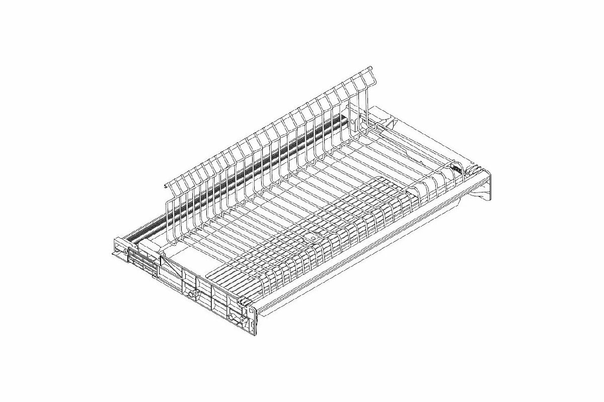 INOXA Сушка 1-уровневая в базу 450/16, с рамкой, поддон (пластик), отделка серая 702/45ZGP.551. F16