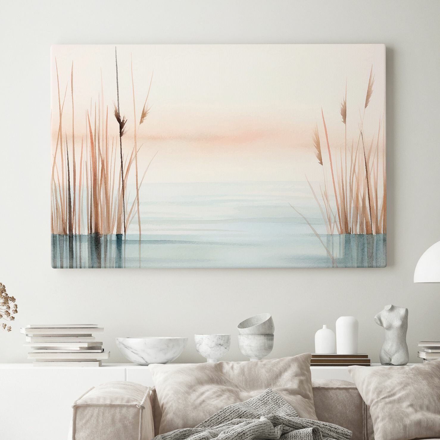 Картина на холсте "Утренняя гладь 2" в размере 80х115 см на стену, для интерьера, для дома, для комнаты, в спальню