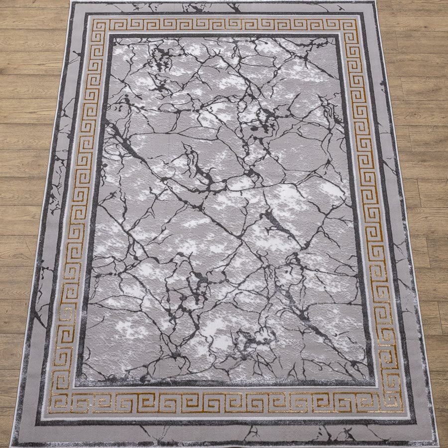 Ковер, Прямой, Серый, Золотистый, Классический, на пол, в гостиную, спальню, в ассортименте (150 см. на 230 см.)