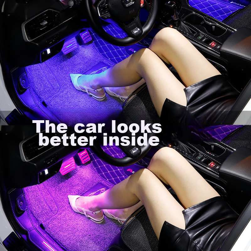 Digalun Car Ambient Light, Interior Modification, Wireless Remote Control, Universal USB Car Atmosphere Light, Footwell Interior Decoration Light, LED Breathing Light, Creative Product, Music Rhythm Light