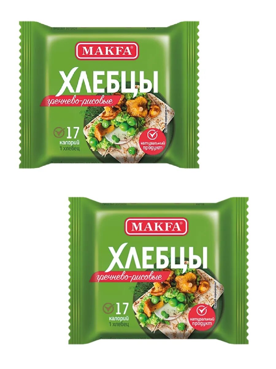 Хлебцы Макфа воздушные гречнево-Рисовые, 60гр. 2уп
