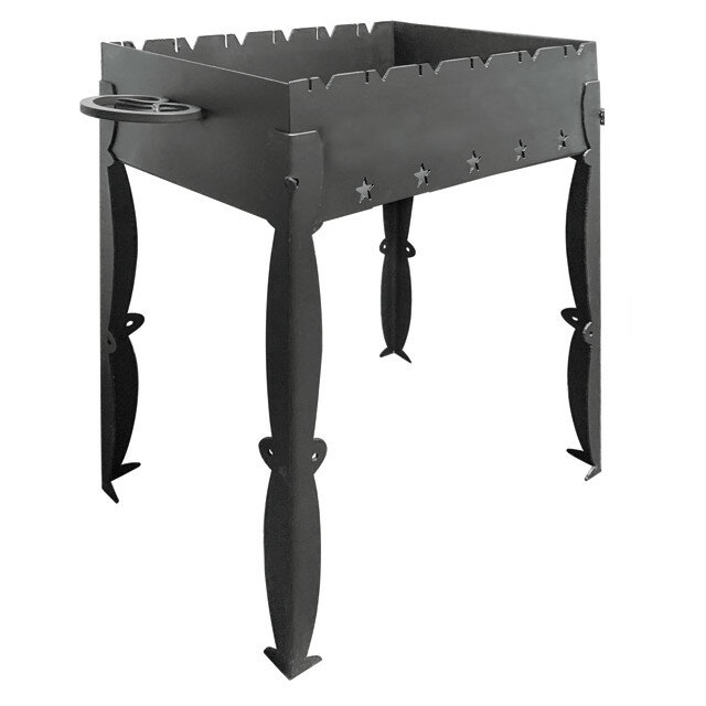 Мангал стационарный Дачный-450 63х34х62см сталь 2мм с резными ножками