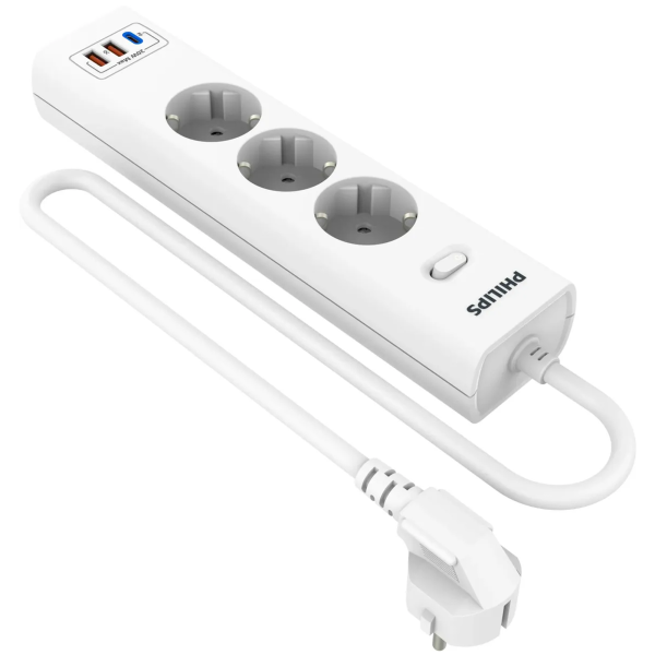 Сетевой фильтр Philips CHP4336 2м (3 розетки) Белый