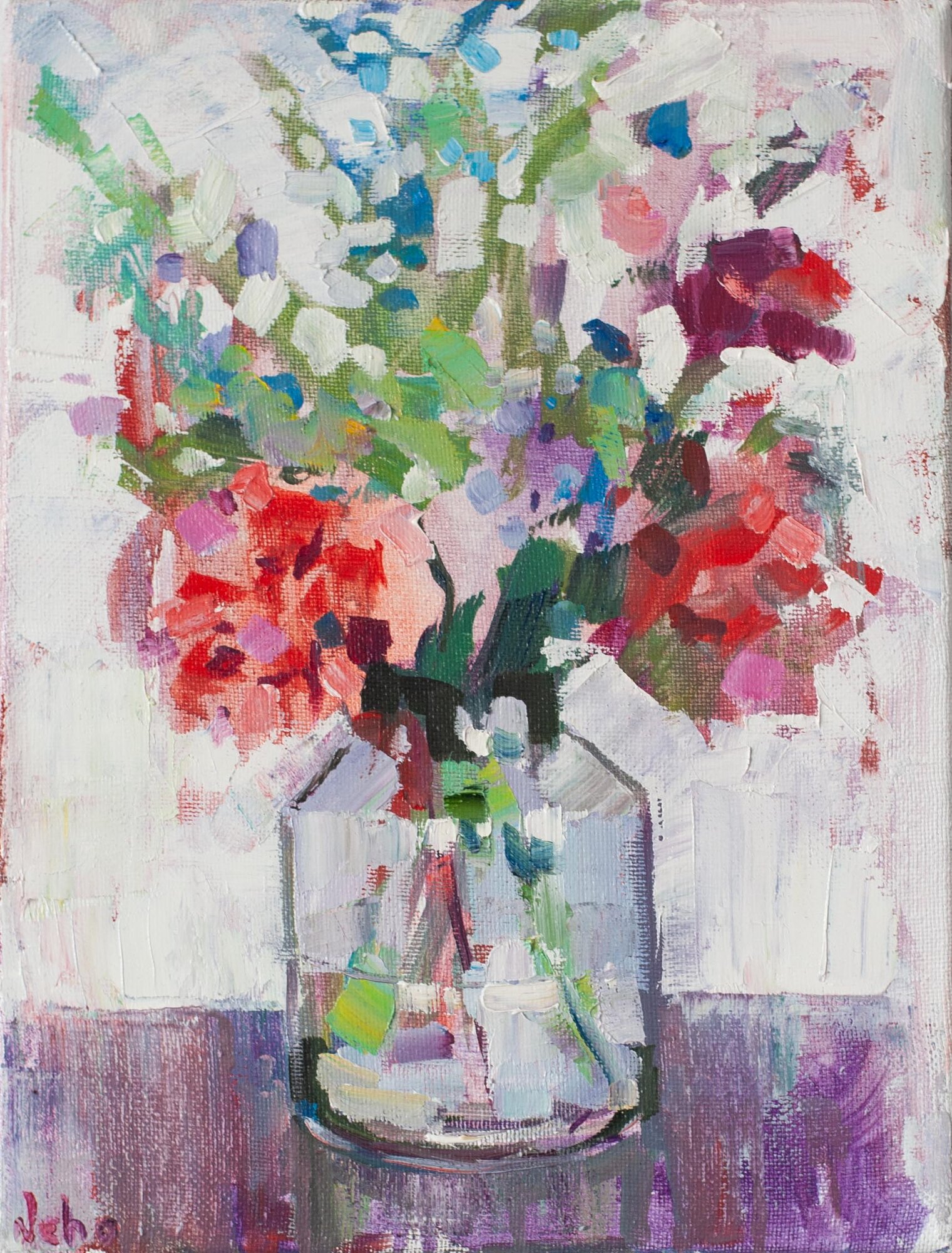 Картина "Букет цветов" 40х30 холст, масло, художник Нехотящая Диана