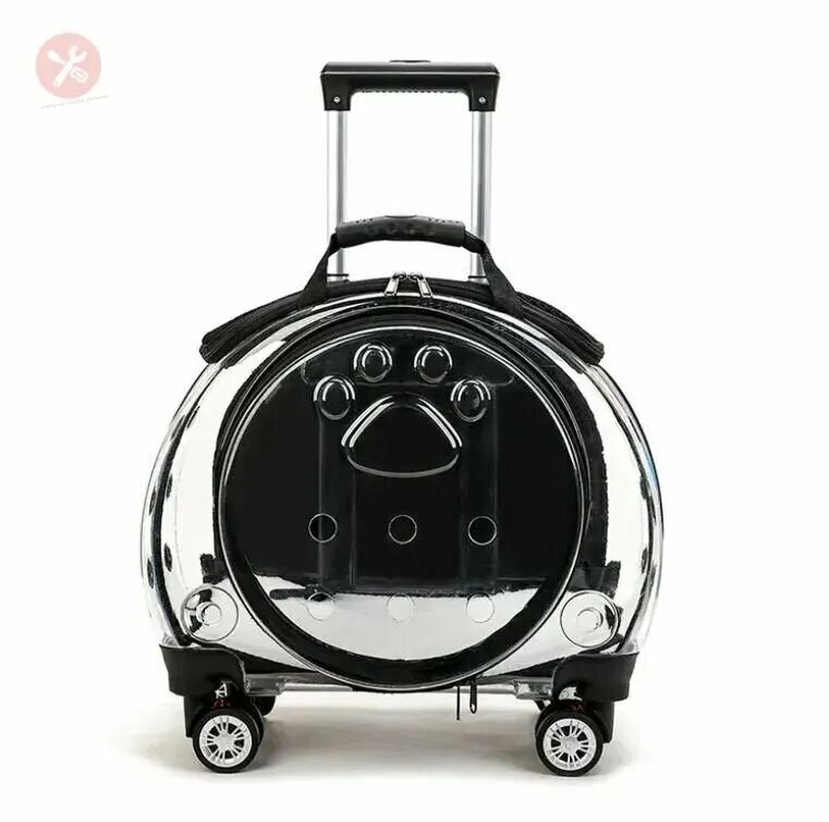 Рюкзак-чемодан на колесиках для кошек и собак / Переноска для животных два в одном