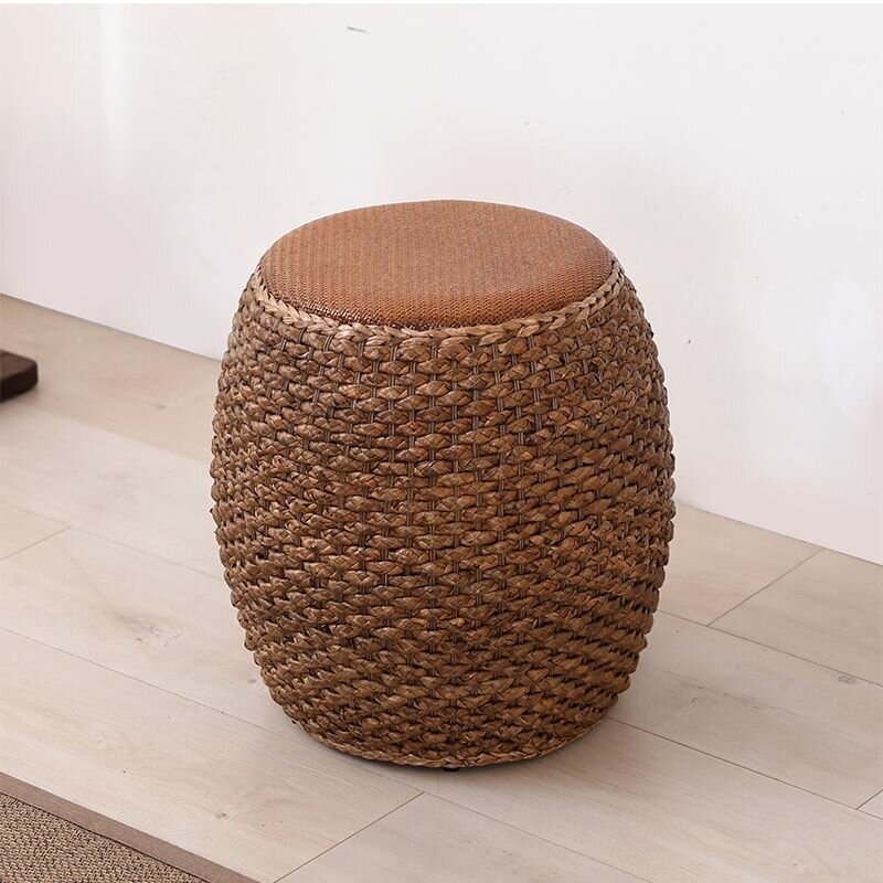 Ротанговая короткая табуретка, креативные соломенные табуреты ручной работы