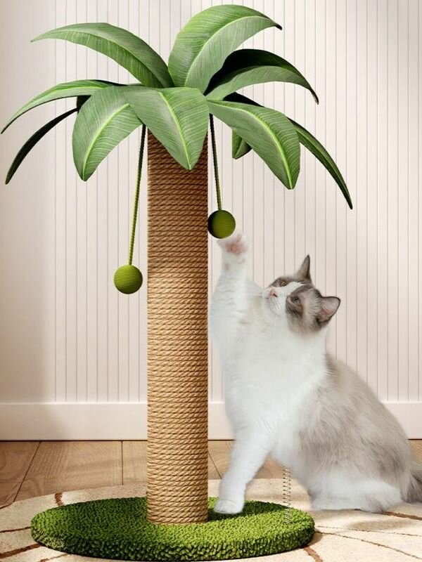 Когтеточка-столбик для кошек "Пальма", напольная, с противоскользящим дном, 63 см